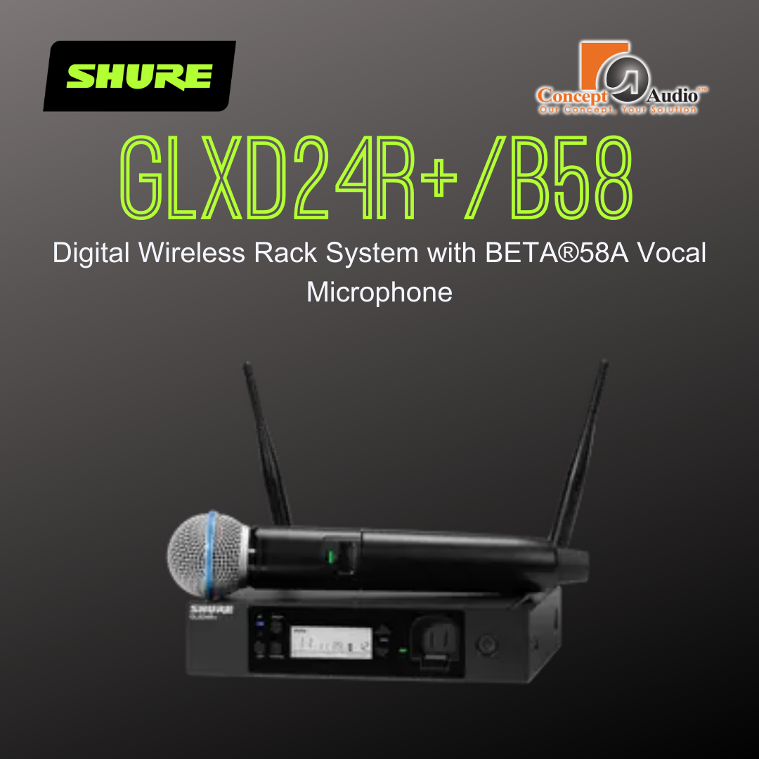 GLXD24R+/B58 Digital Wireless Rack System with BETA®58A Vocal Microphone